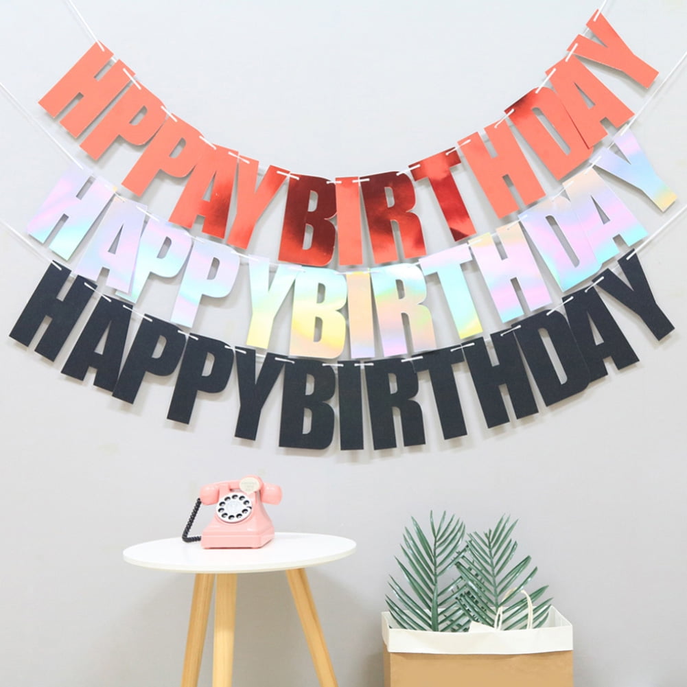 Ludlz Happy Birthday Banner, Fairy String Lights Hanging Birthday Sign ...