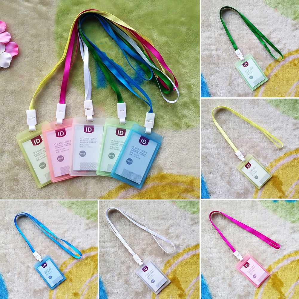 Ludlz Hard Plastic Pocket ID Card Credit Badge Name Tag Holder Neck ...