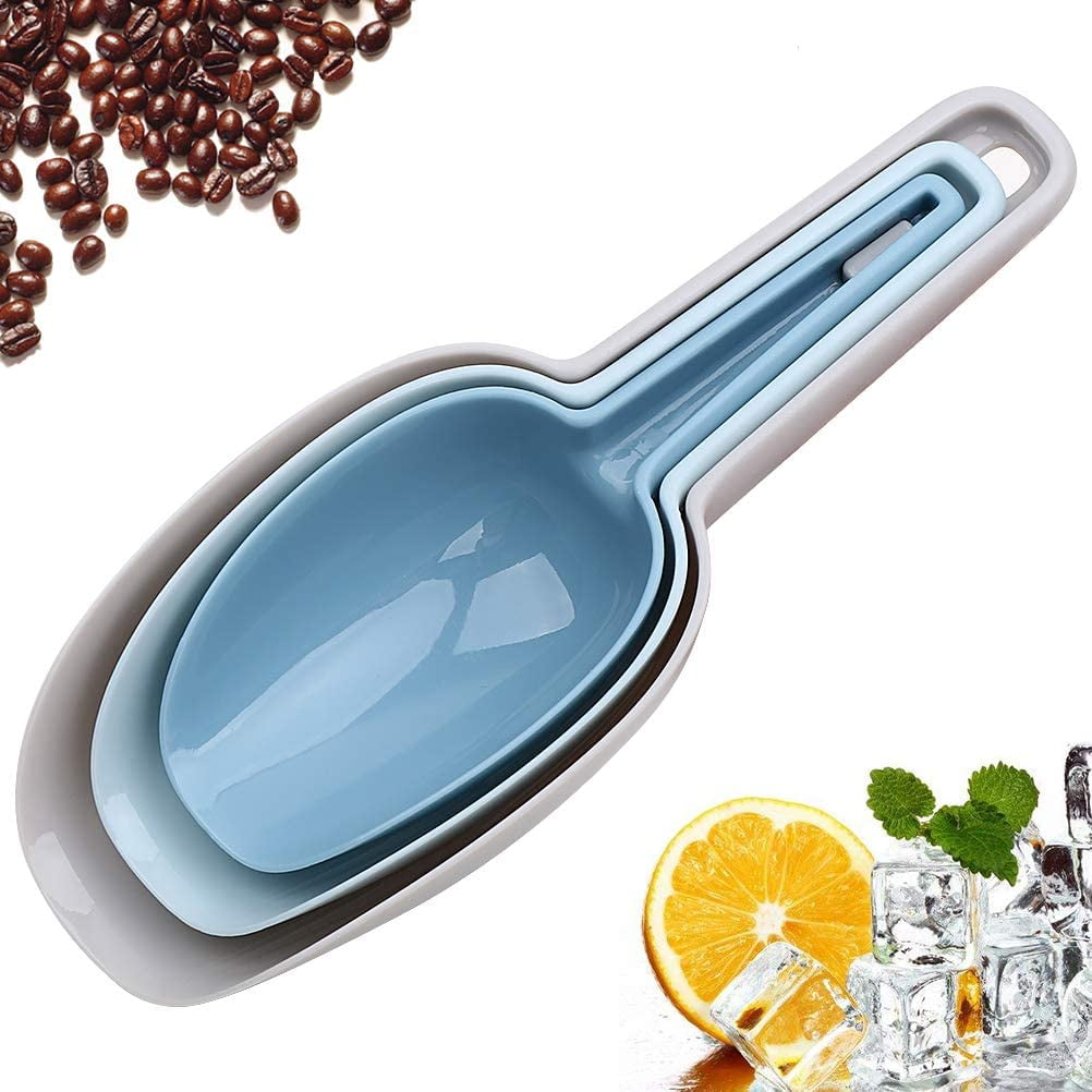 Ludlz Ice Scoop Set of 3, Multi-purpose Plastic Kitchen Scoops Bar ...