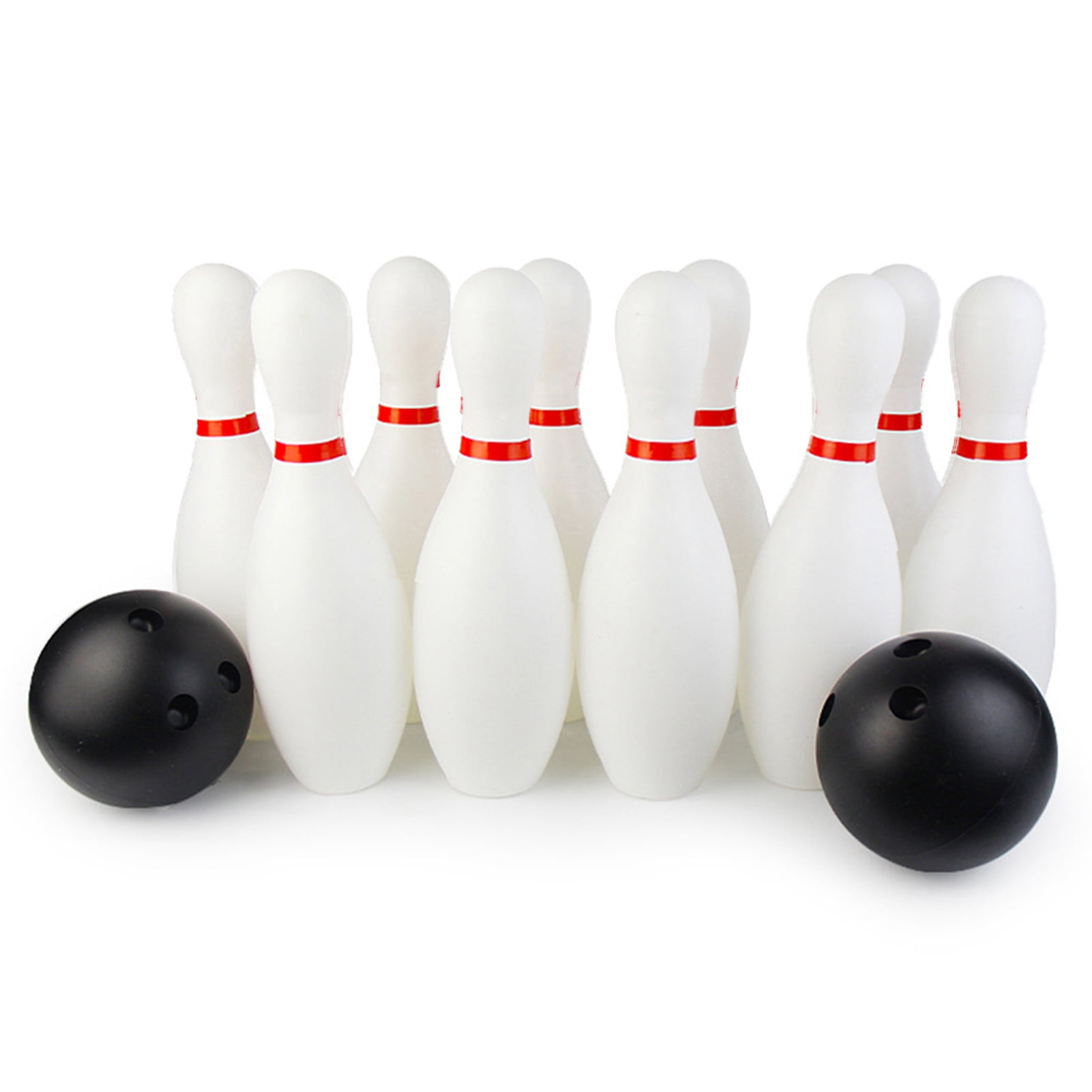 Ludlz Play Kit: Kids Bowling Set, 10 White Pins, 2 Balls, Indoor ...