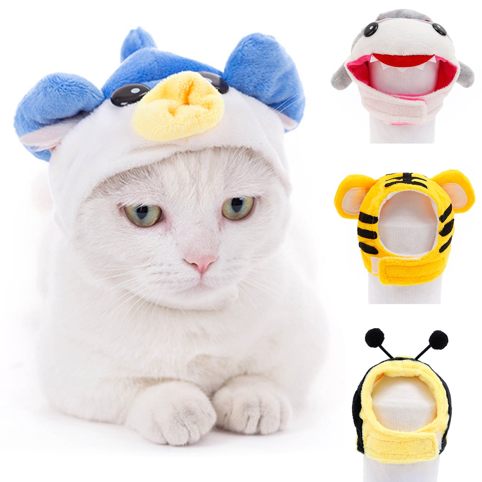 Ludlz Kitten Cartoon Animal Shaped Soft Cute Cat Headgear Dog Cross ...