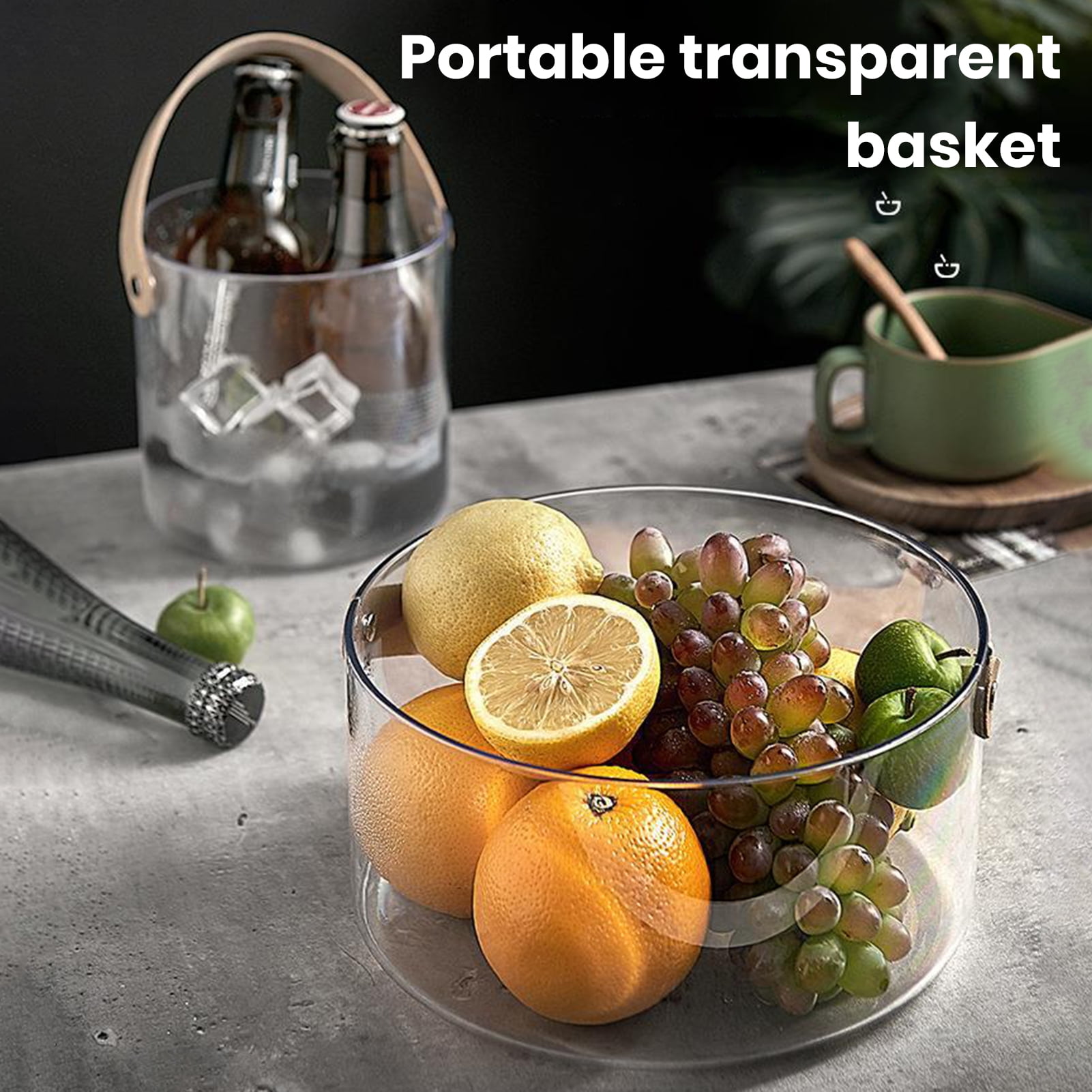 Ludlz Light Luxury Handheld Basket Convenient Handle Wide Opening ...