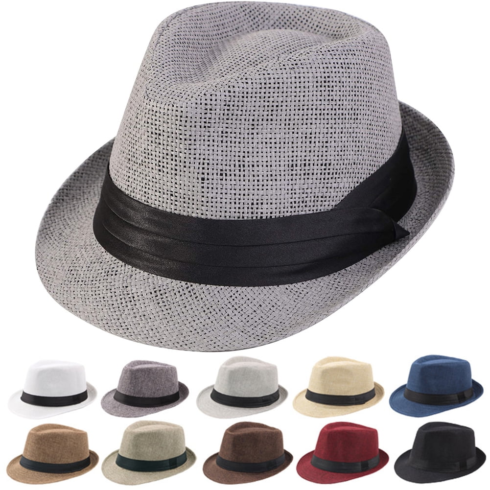 Ludlz Men/Women Summer Classic Short Brim Beach Sun Hat Straw Linen Hat ...