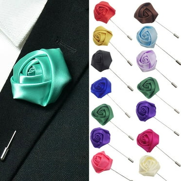 Ludlz Men's Lapel Pin Lapel Flower Pins Boutonniere Pin Handmade Rose ...