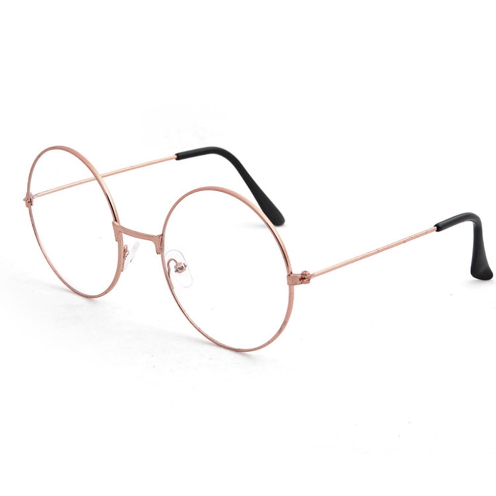 Ludlz Metal Frame Round Glasses Clear Lens Glasses Lightweight Circle ...