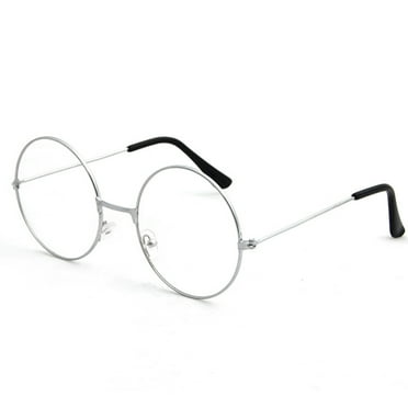 Zhaomeidaxi Metal Frame Round Glasses Oversized Clear Lens Glasses ...