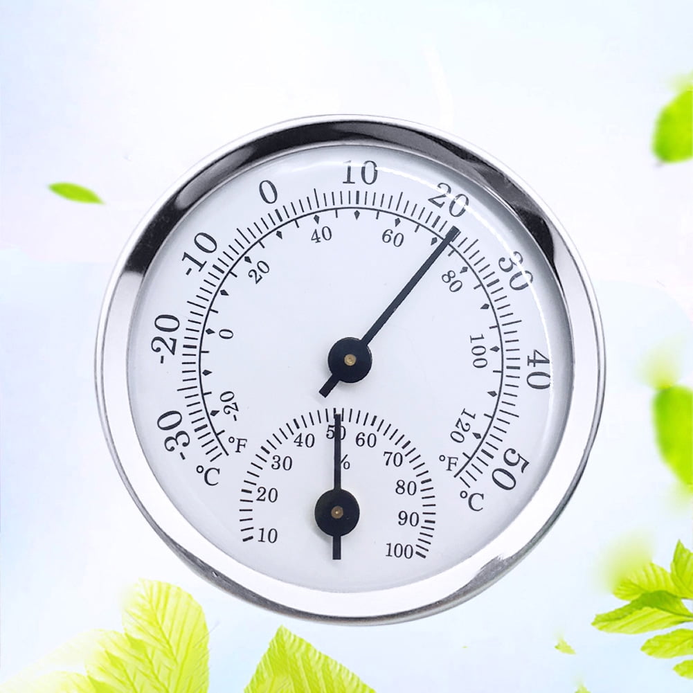 Ludlz Mini Round Wall Hanging Indoor Hygrometer Thermometer, Digital ...
