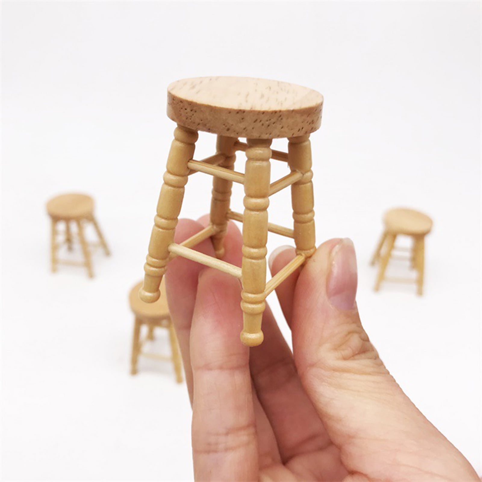 Ludlz Miniature Stool Firm Beautiful Wooden Miniature Stool Birthday ...