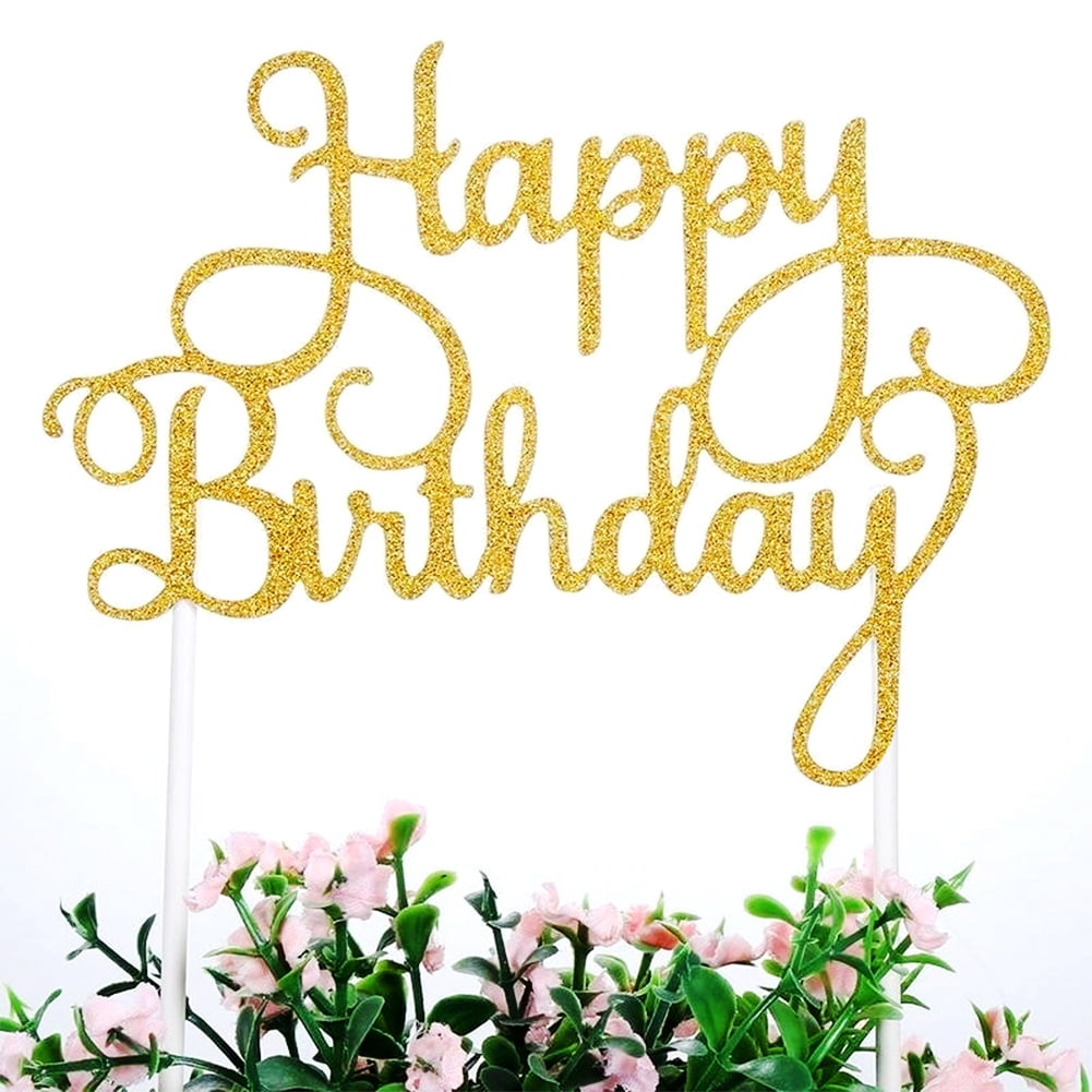 Ludlz New Happy Birthday Party Cake Topper Decoration for Kids Birthday ...