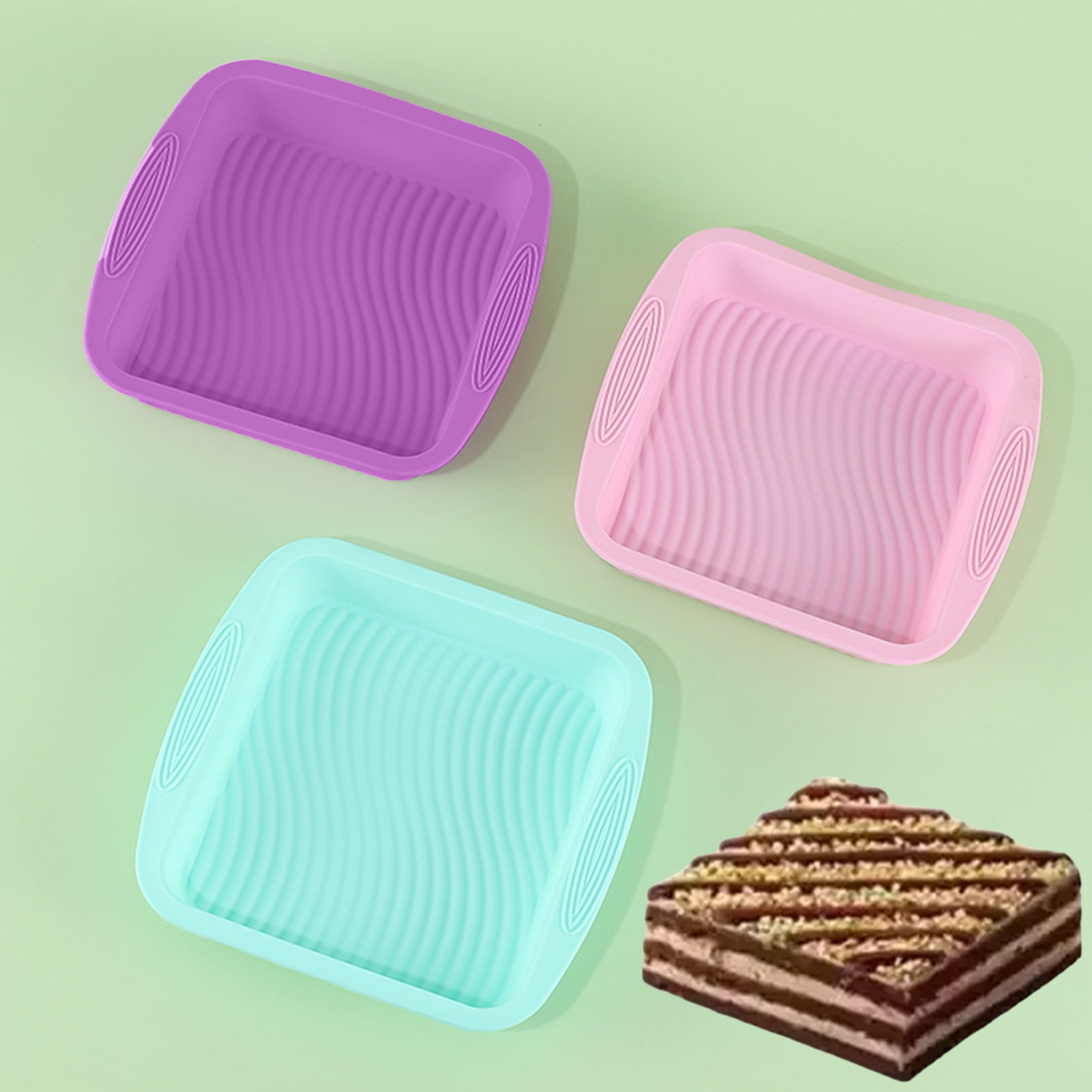 Ludlz Non-Stick Cake Pan Food Grade Silicone Square Heat-Resistant Easy ...