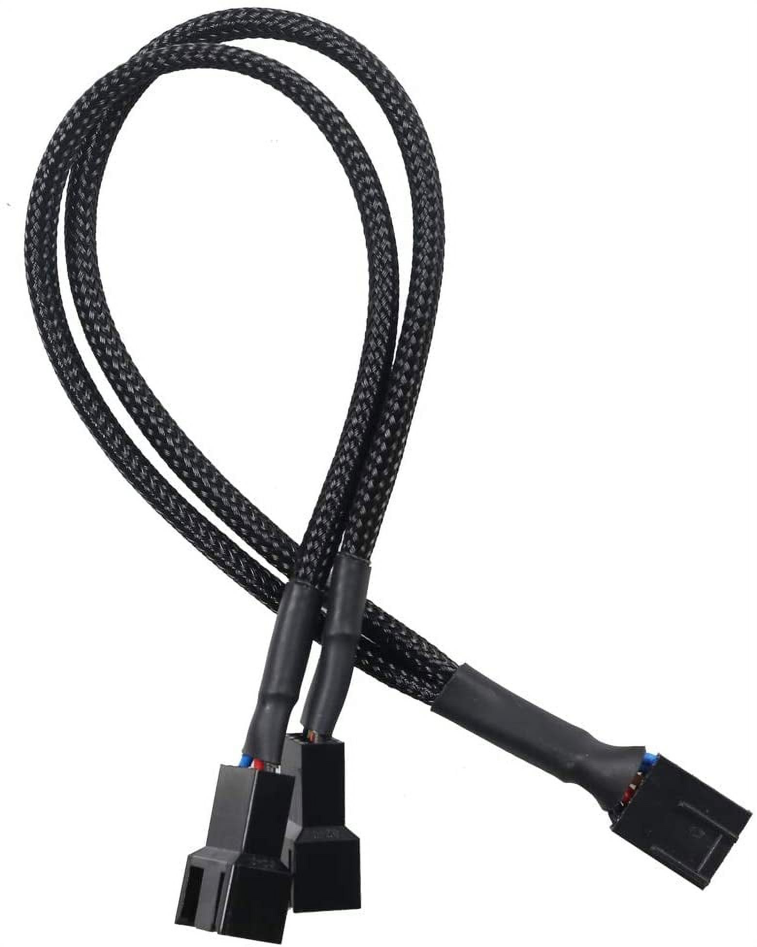 Ludlz PWM Fan Splitter Cable 1 to 2 Converter, Black Case Fan Splitter ...