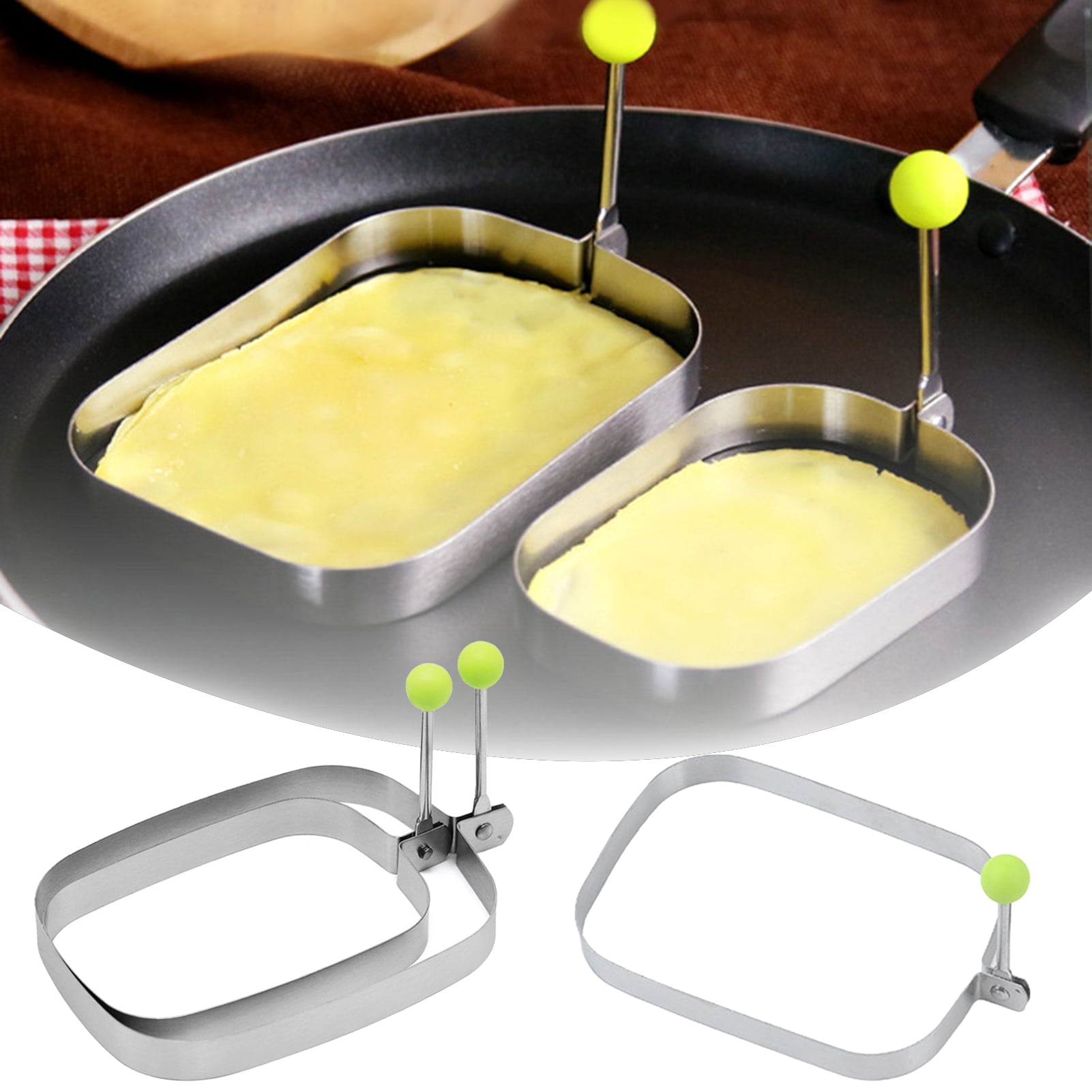 Ludlz Pancake Mold Stainless Steel Anti-deformed Oblong Convenient ...