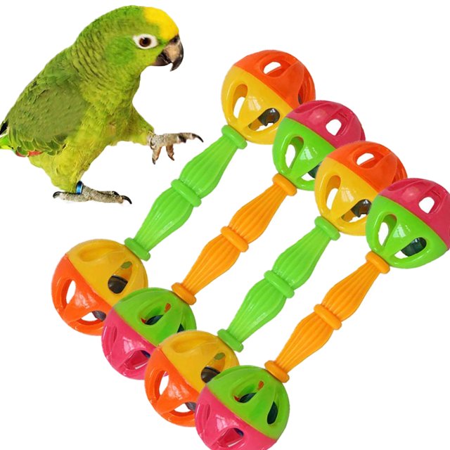 Ludlz Parrot Double Rattle Funny Bird Rattle Bird Bite Toy Hollow ...