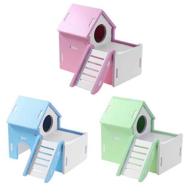 Ludlz Pet Castle Sleeping House Nest Exercise Toy Hamster Rat Small Animal Double-Decker Hideout ...