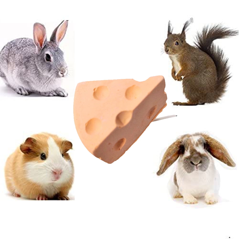 Ludlz Pet Rabbit Hamster Cheese Shape Teeth Grinding Mineral Calcium ...