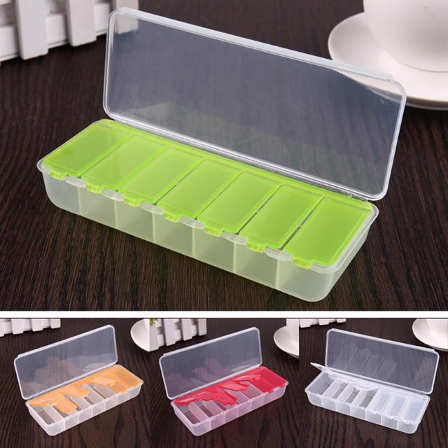 Ludlz Pill Case - Portable 7 Compartments Supplements Tablet Container ...
