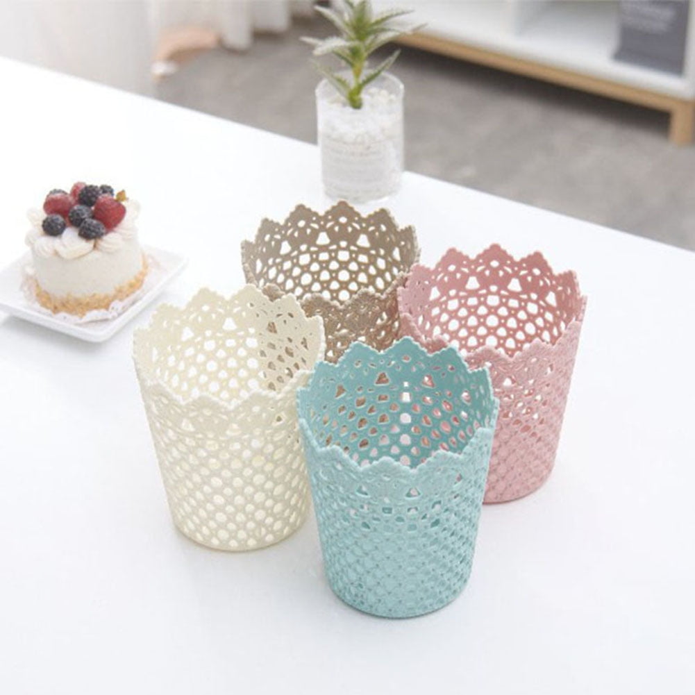 Ludlz Plastic Rose Flower Hollow Pen Pencil Pot Cylinder Container ...