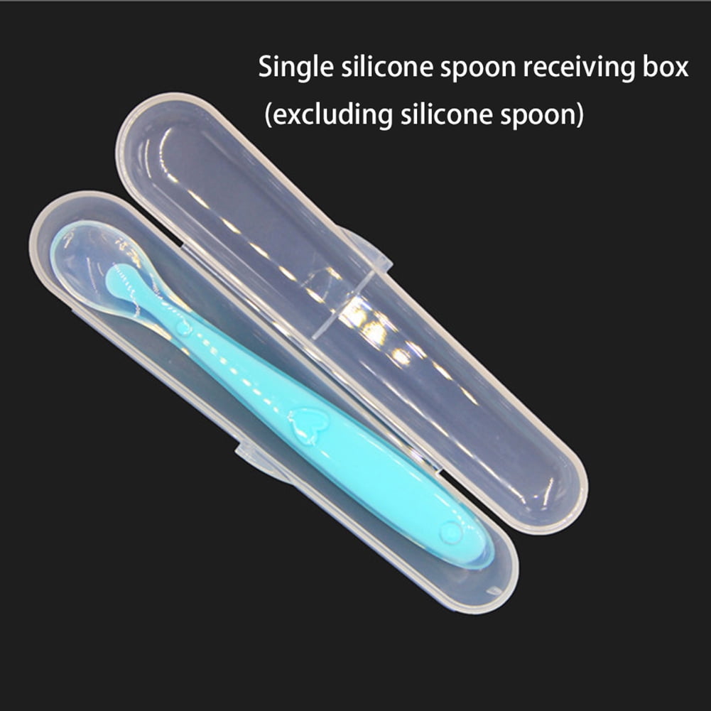 Ludlz Portable Clear Rectangle Baby Feeding Spoon Storage Box Case ...