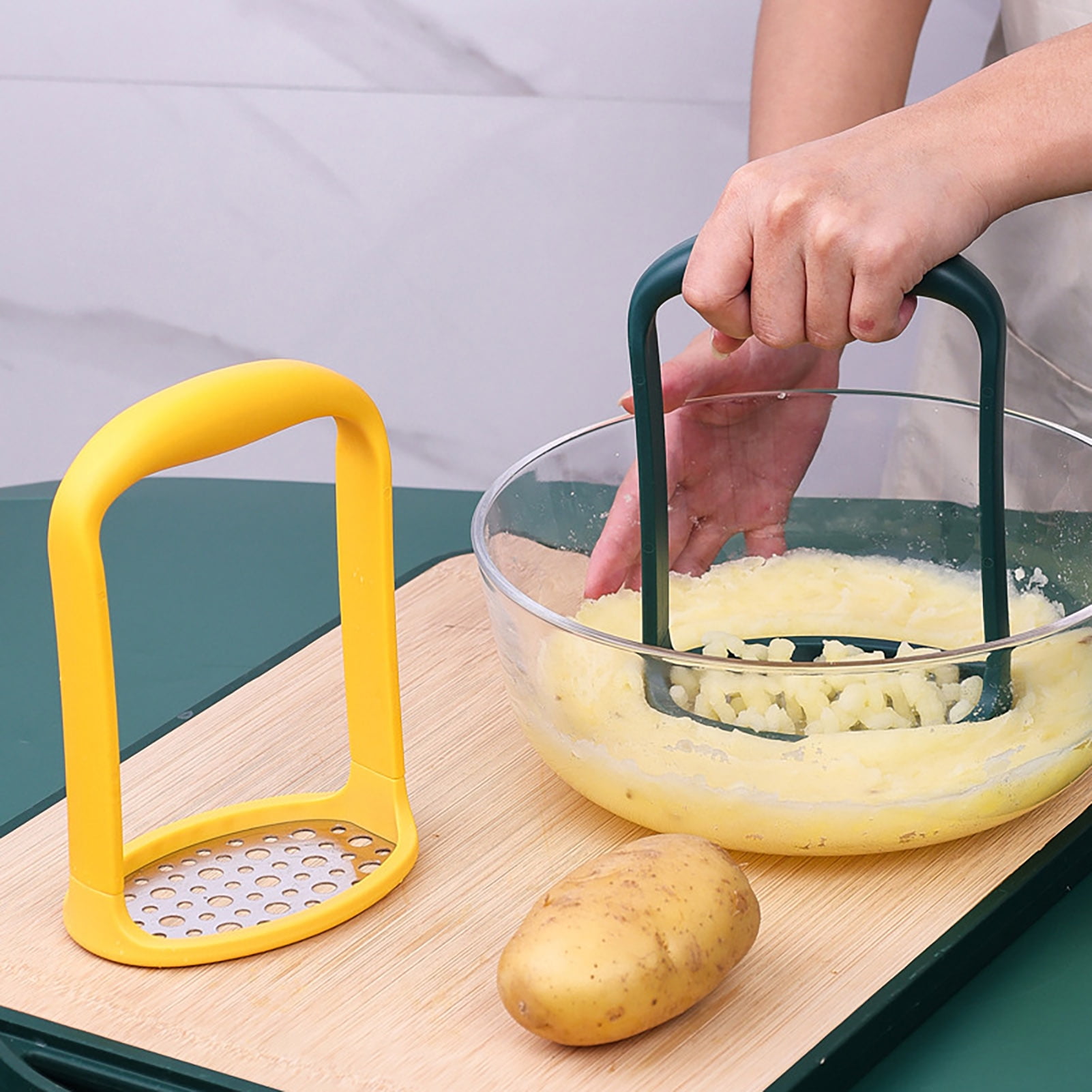 Ludlz Potato Masher Easy to Clean Uniform Mesh Stainless Steel Fruit ...