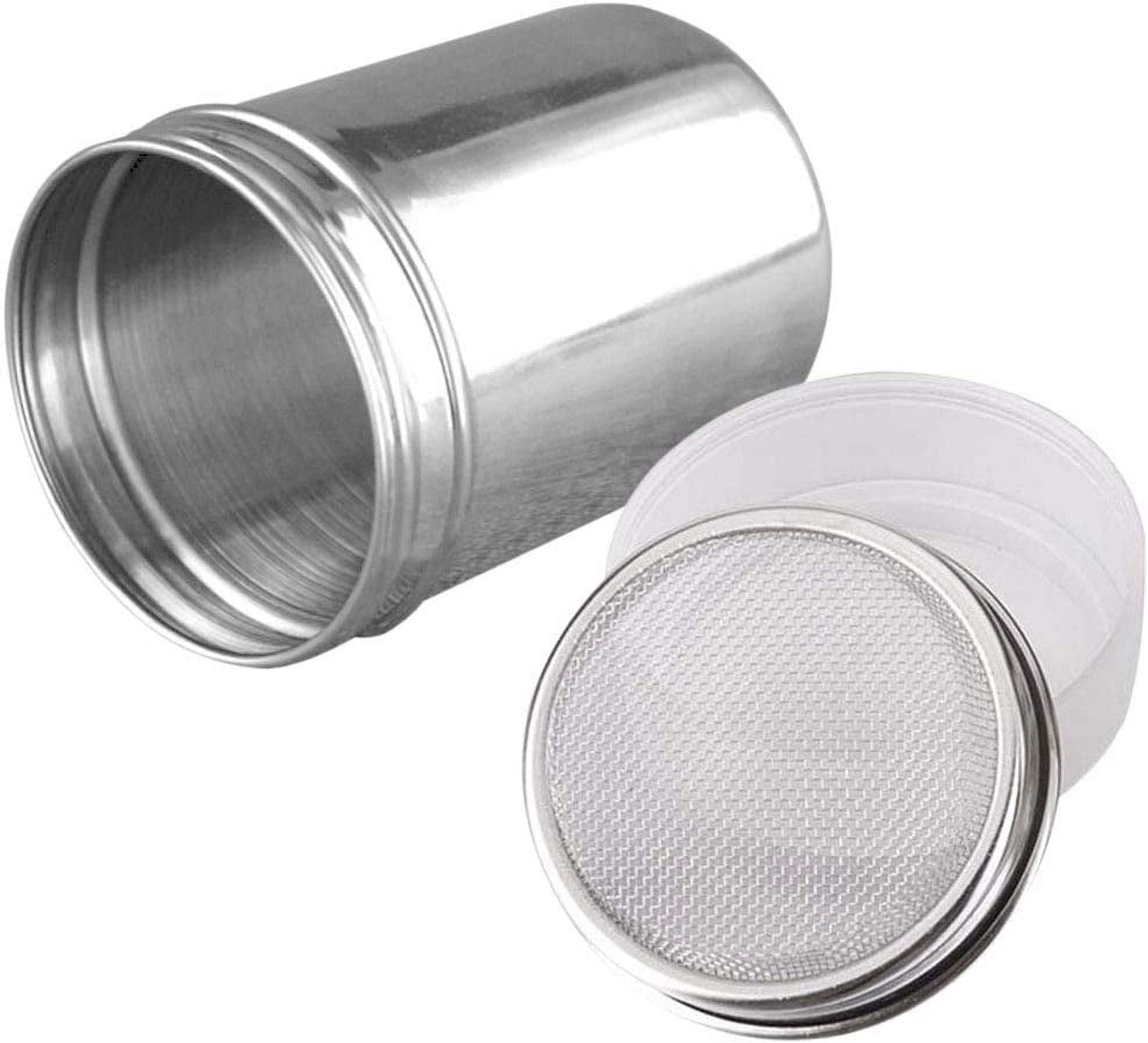 Ludlz Stainless Steel Sugar Shaker with Lid - Fine Mesh Dispenser for ...