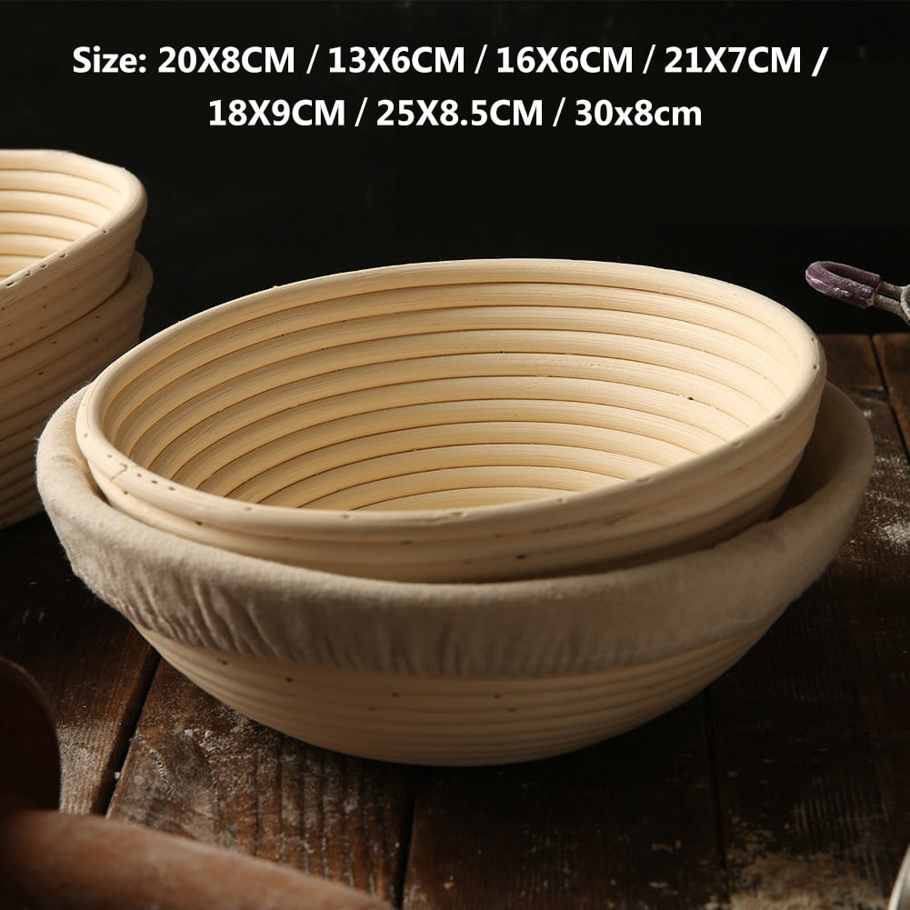 Ludlz Proofing Basket,Bread Proofing Basket Round Rattan Woven Bread ...