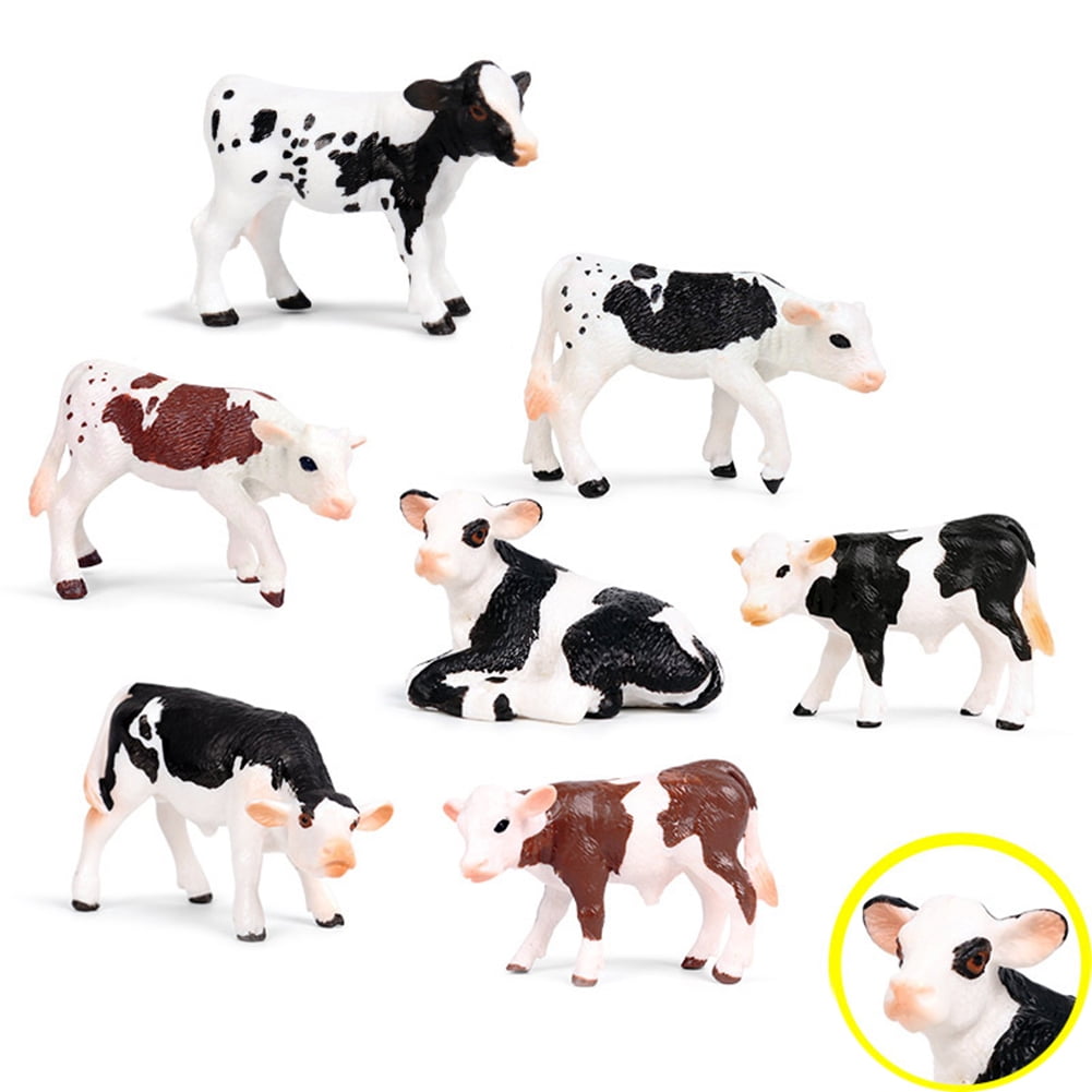 Ludlz Realistic Cow Cattle Figurine Model Crafts Ornaments Educational ...