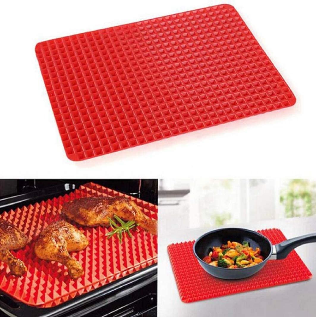 Ludlz Red Pyramid Pan Nonstick Silicone Baking Mat Mould Cooking Mat ...