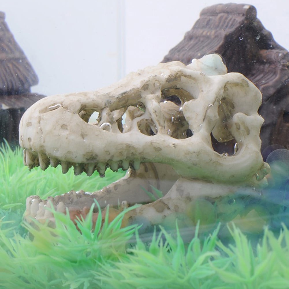 Ludlz Resin Aquarium Simulation Dinosaur Skull House Cave Fish Tank ...