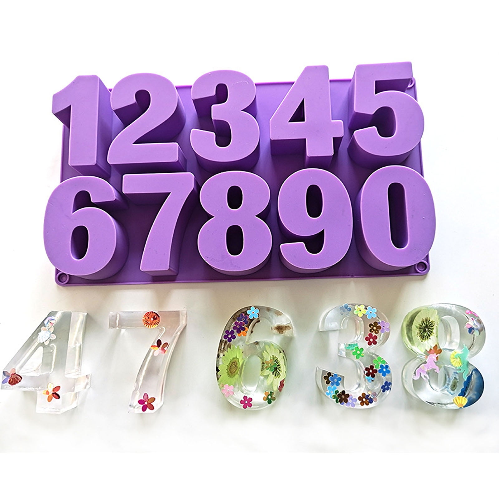 Ludlz Reusable High-Temperature Silicone Number Mold Cake Decorating ...