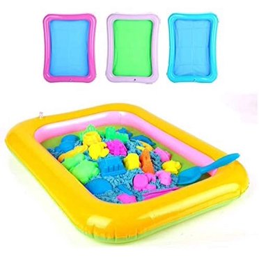 Kinetic Sand, Sandbox Set Kids Toy with 1lb All-Natural Purple Kinetic ...