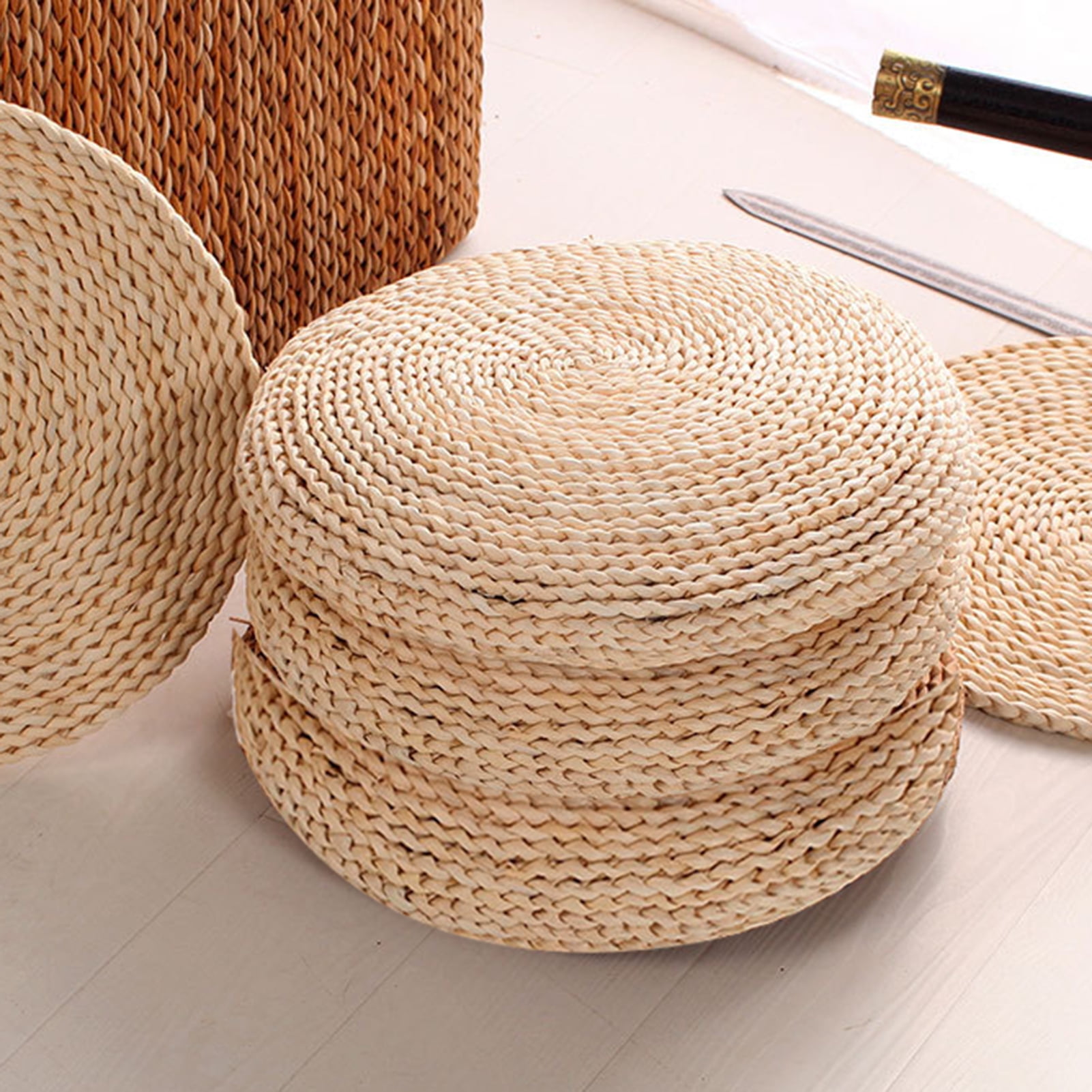 Ludlz Seat Cushion Exquisite Workmanship Breathable Round Shape Tatami ...