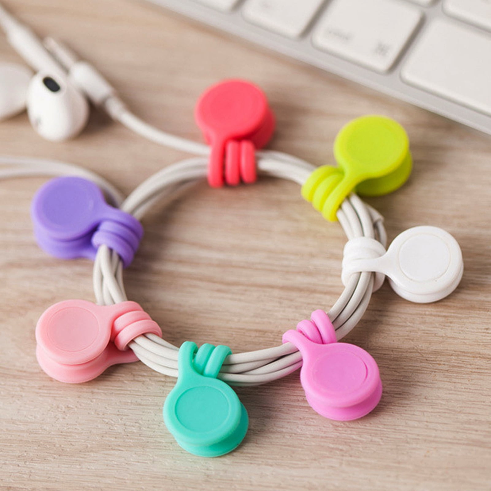 Ludlz Silicone Magnetic Earphone Cord Bobbin Cable Winder Holder Clip ...