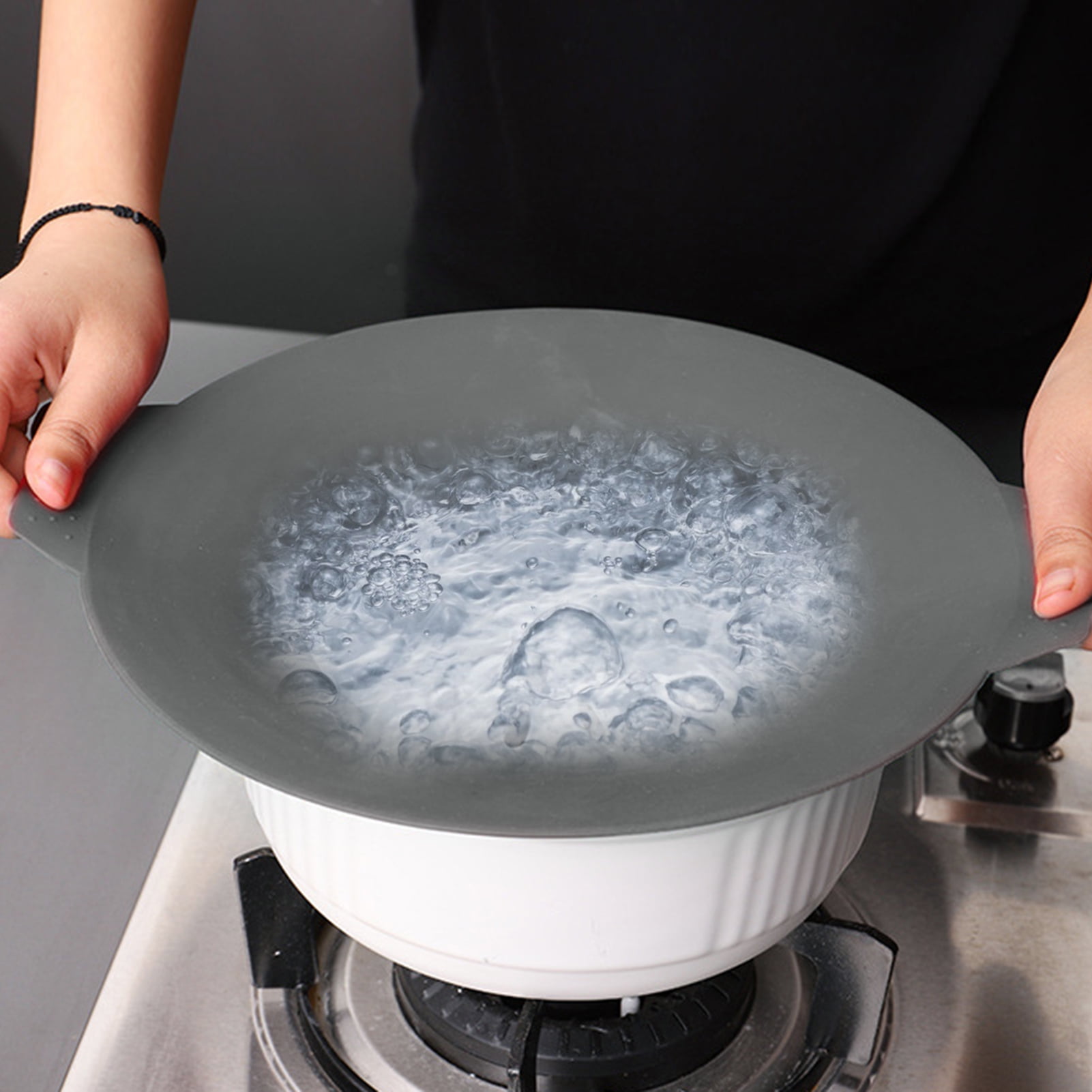 Ludlz Silicone Spill Stopper Lid Boil Over Heat Resistant Round Anti ...