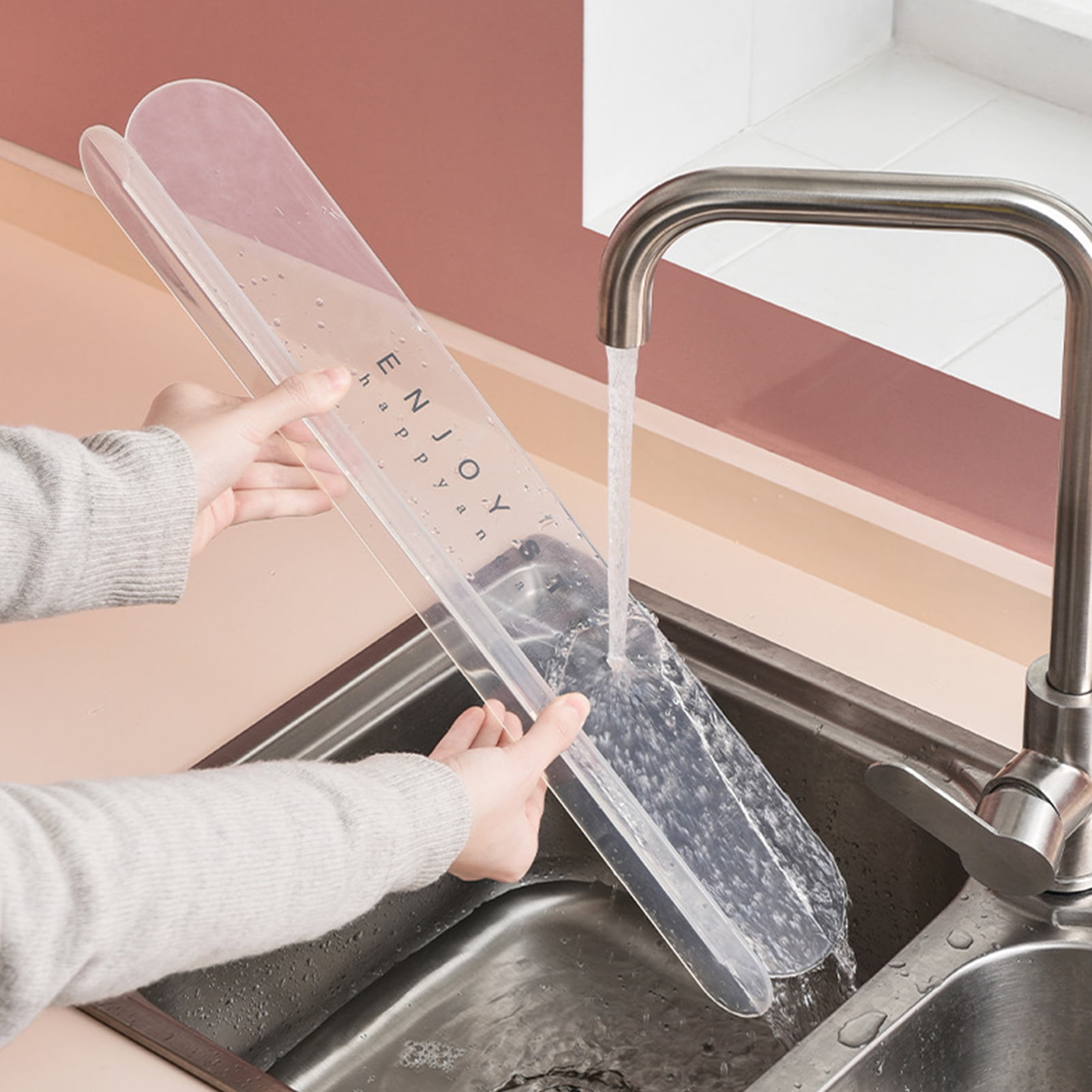 Ludlz Silicone Sink Splash Guard, Durable & Easy-Clean TPR Baffle Plate ...