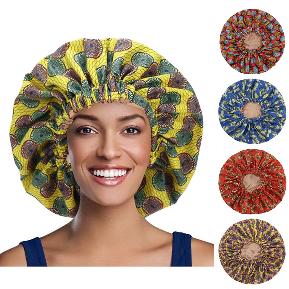 Ludlz Sleep Bonnet Cap African Floral Boho Print Sleep Caps Hair Care ...