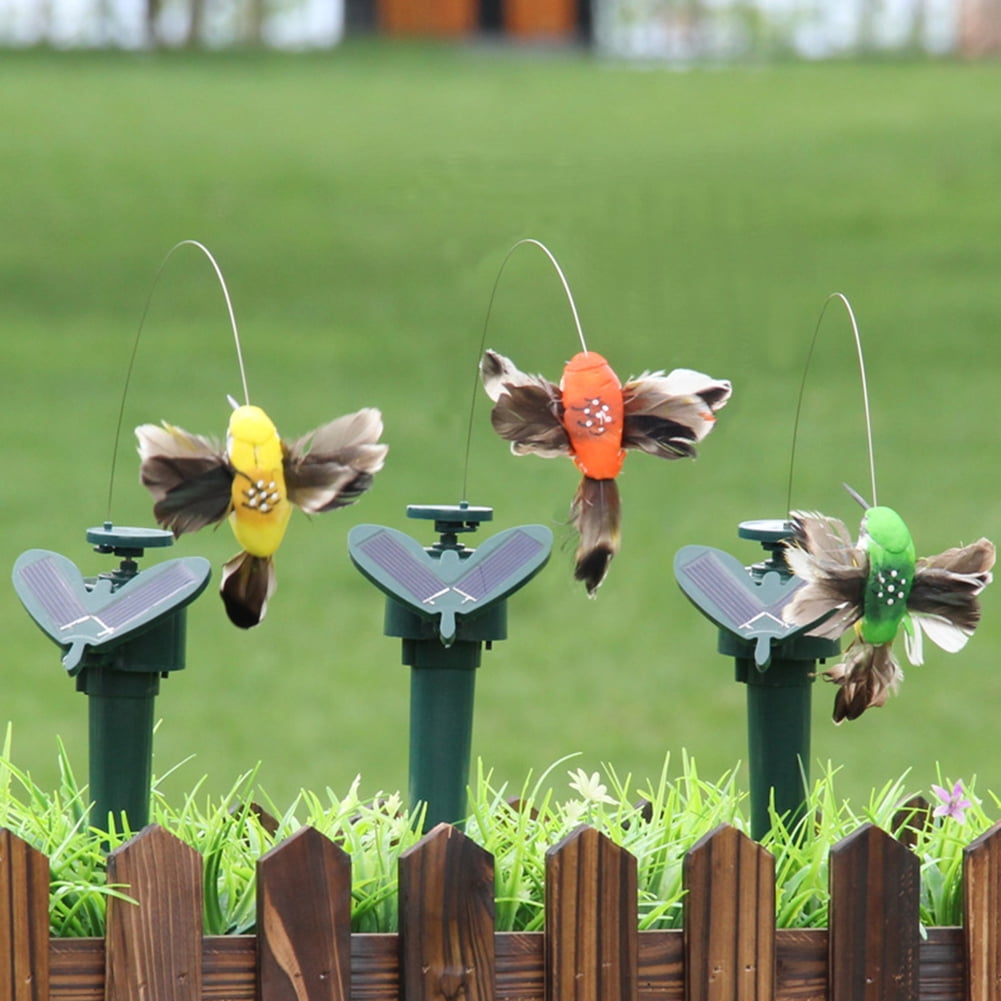 Ludlz Solar Powered Flying Feather Wing Fake Hummingbird Yard Garden ...