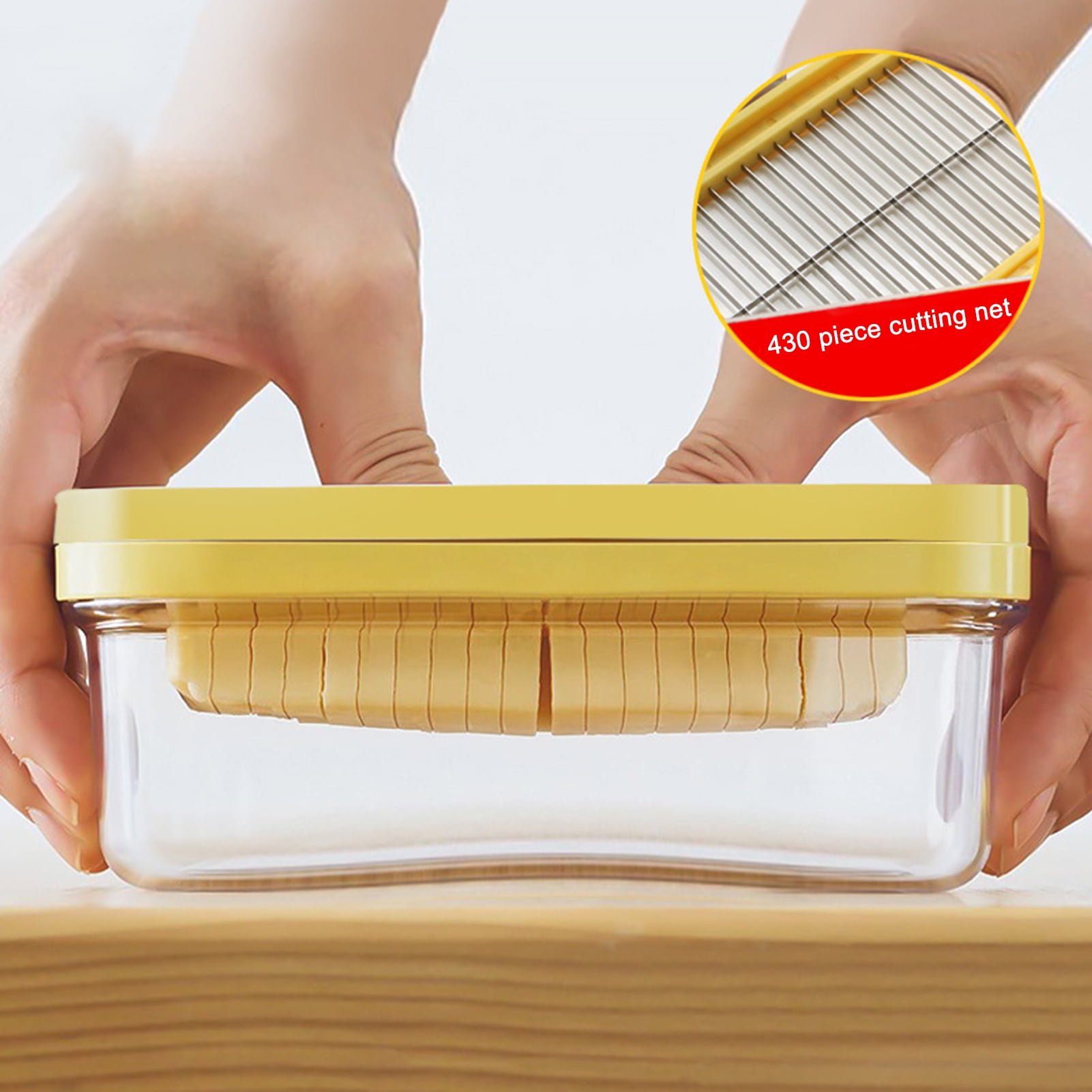 Ludlz Stainless Steel Butter Slicer Cutter with Lid Butter Container ...