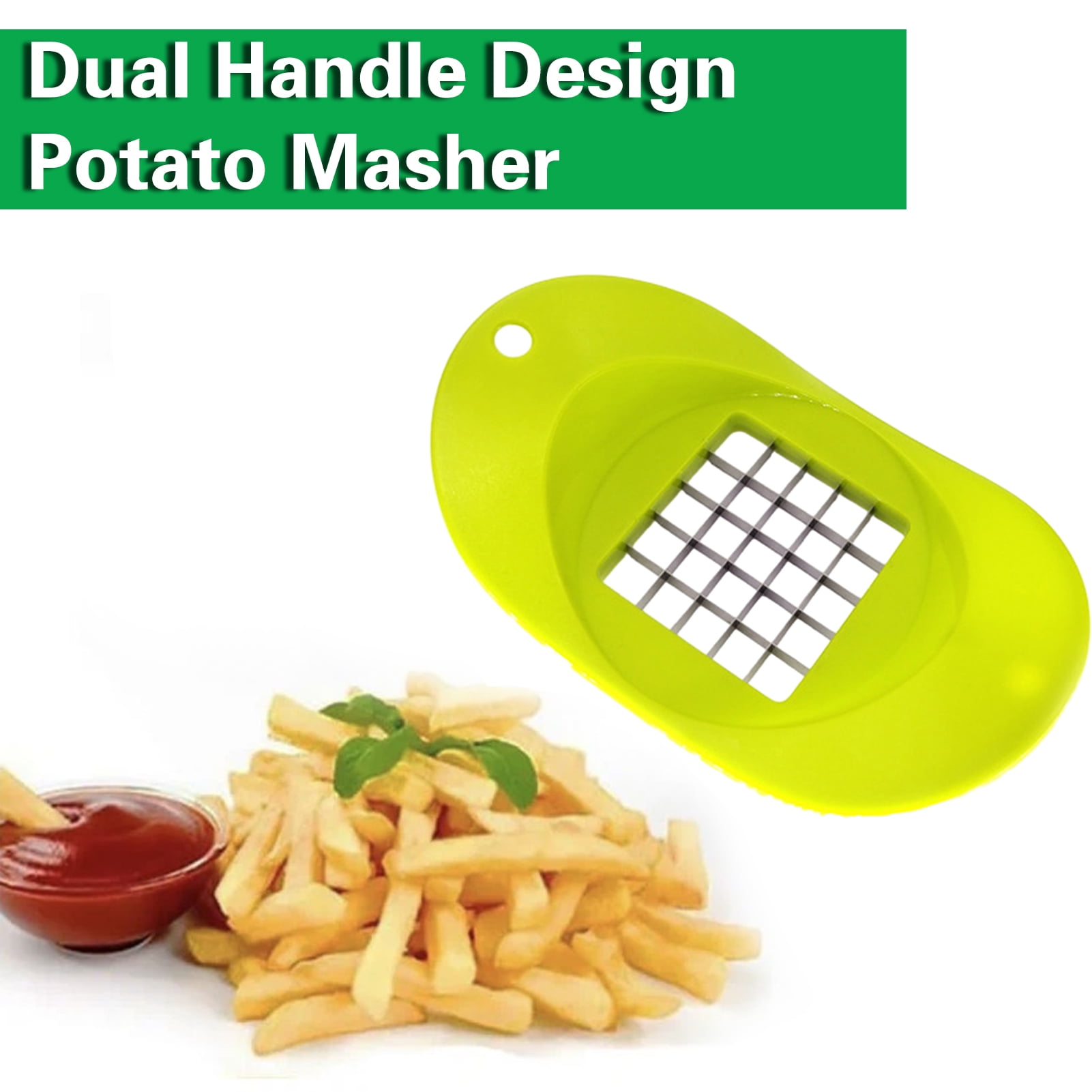 Ludlz Stainless Steel Potato Masher Ergonomic Dual Handle Best Mashed ...