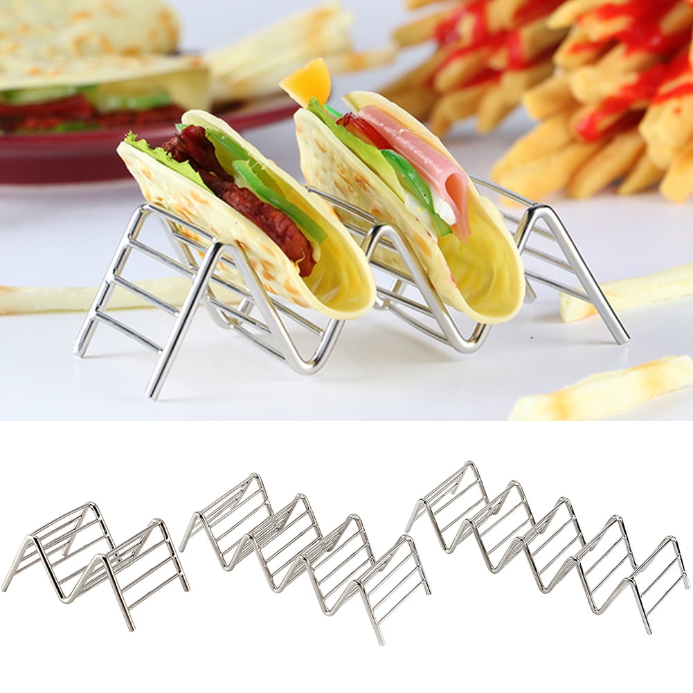 Ludlz Stainless Steel Taco Holder Stand Wire Metal Tray Holders For ...