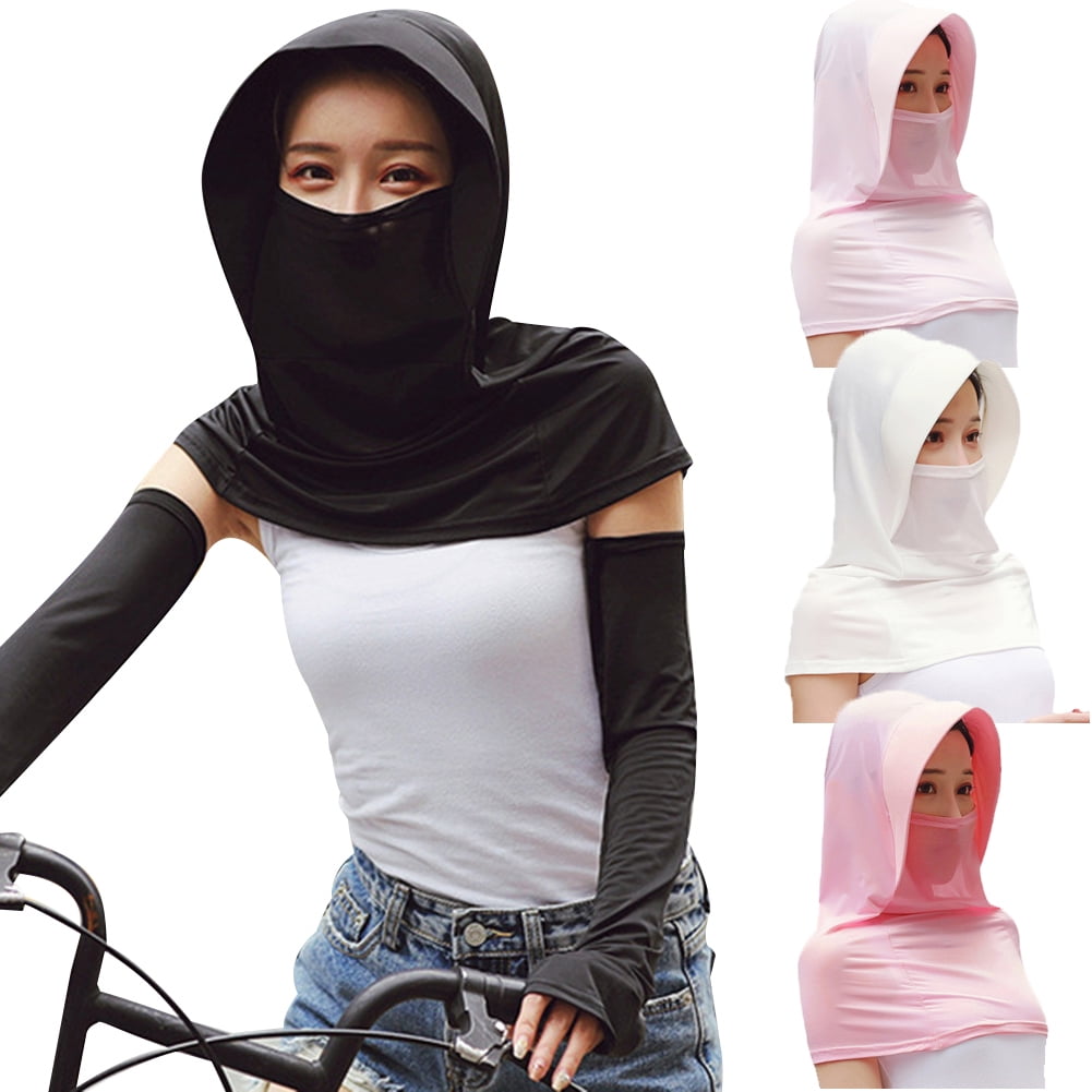Ludlz Summer Women Full Face Neck Cover Sun Hat Sleeves Beach Cycling ...
