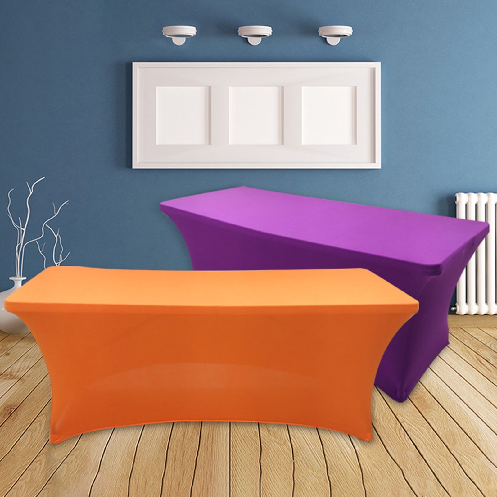 Ludlz Table Cover Solid Color Stretchable Polyester Banquet Events Desk ...