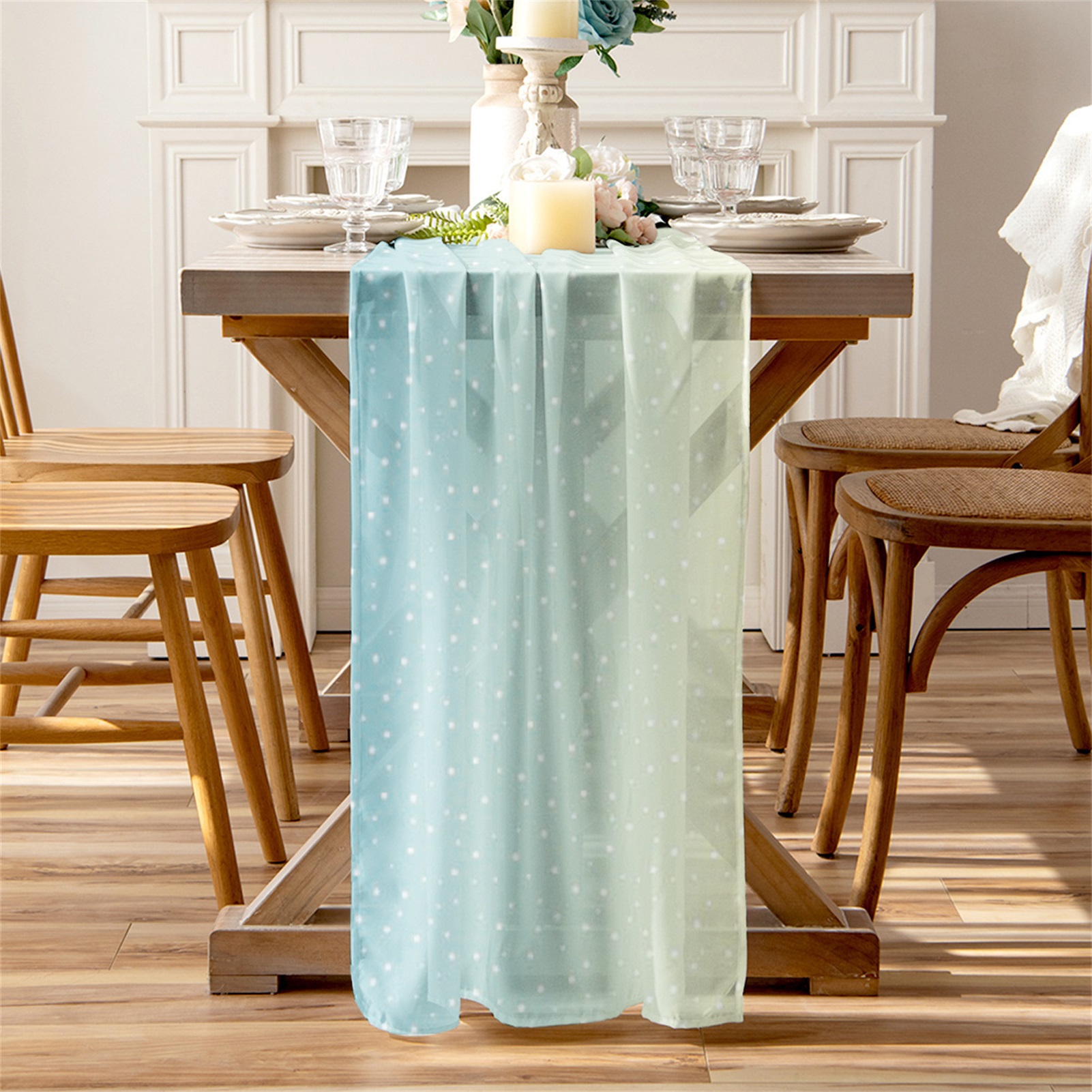 Ludlz Table Runner Gradient Design Bright Colors Decorative Dining Room ...