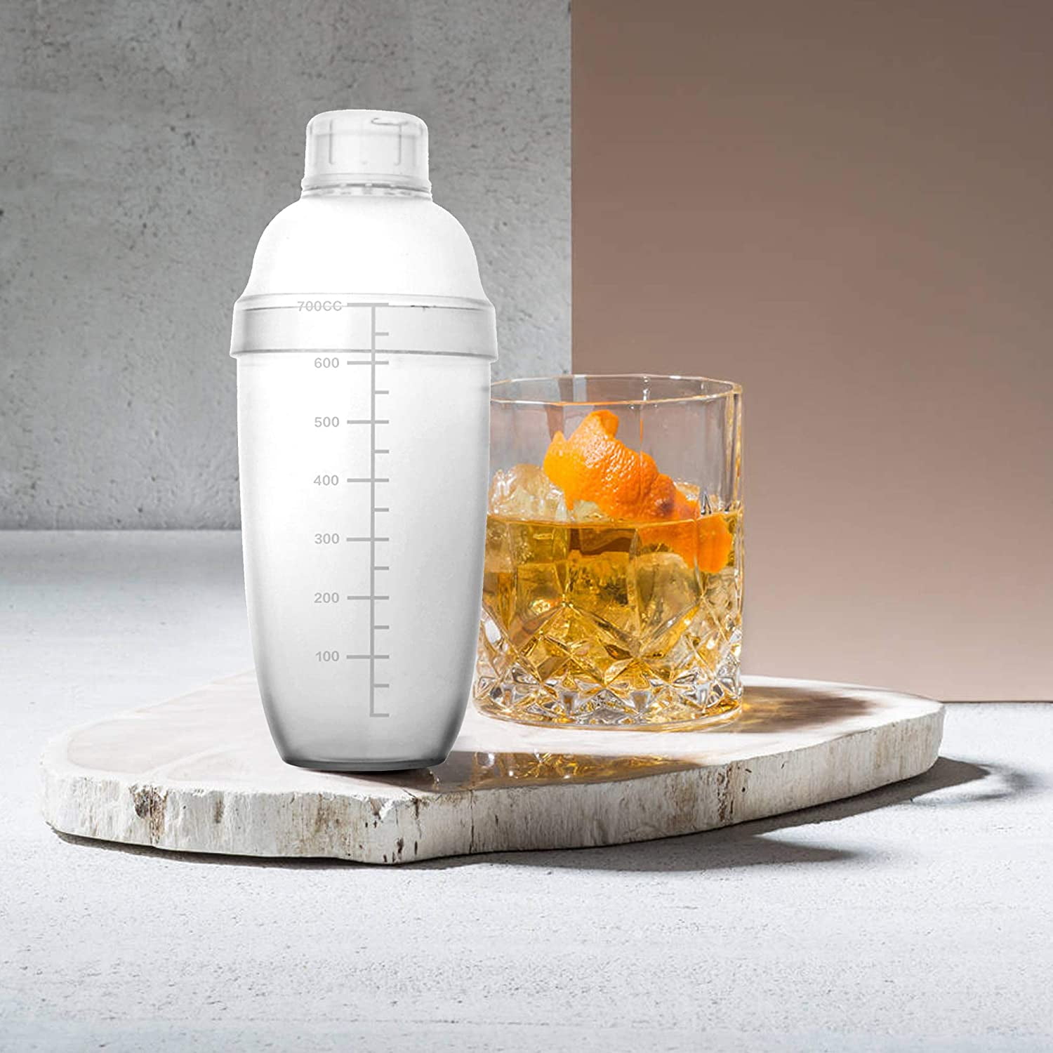 Ludlz Transparent Cocktail Shaker Wine Drink Juice Milk Tea Mixer ...