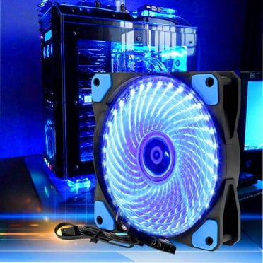 Vetroo 120mm Blue 15-LEDs Cooling Fan for Computer PC Cases, CPU ...