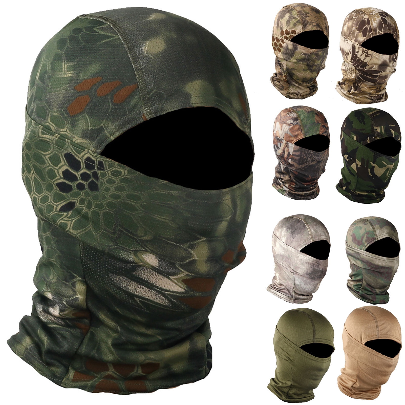 Ludlz Unisex Camo Face Cover Bandana Balaclava Hood Headwear for Men ...