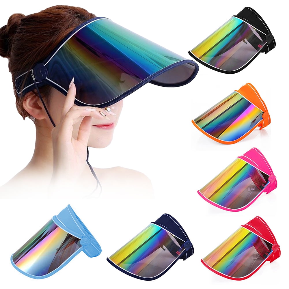 Ludlz Unisex Hologram Sun Visors Hat UV Protective Hat Cap Wide Brim ...