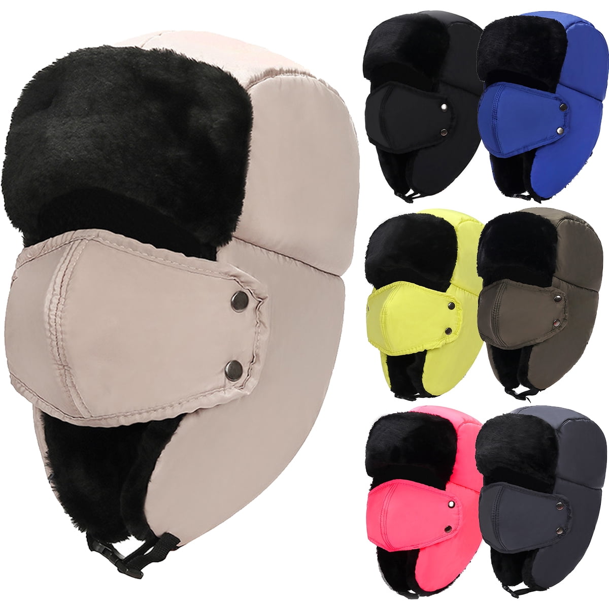 Ludlz Unisex Winter Trapper Ski Hat- Russian Style Hat Ushanka, Trooper ...