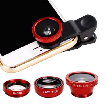 3 in 1 Universal Phone lens kit, Fish Eye Lens + Wide-Angle Lens ...
