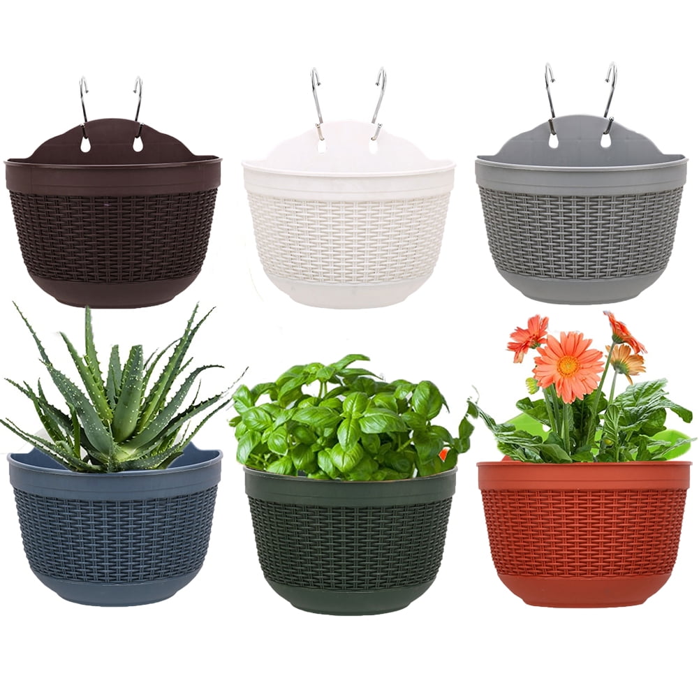Ludlz Wall and Railing Hanging Planters for Indoor Plants with S Hooks ...