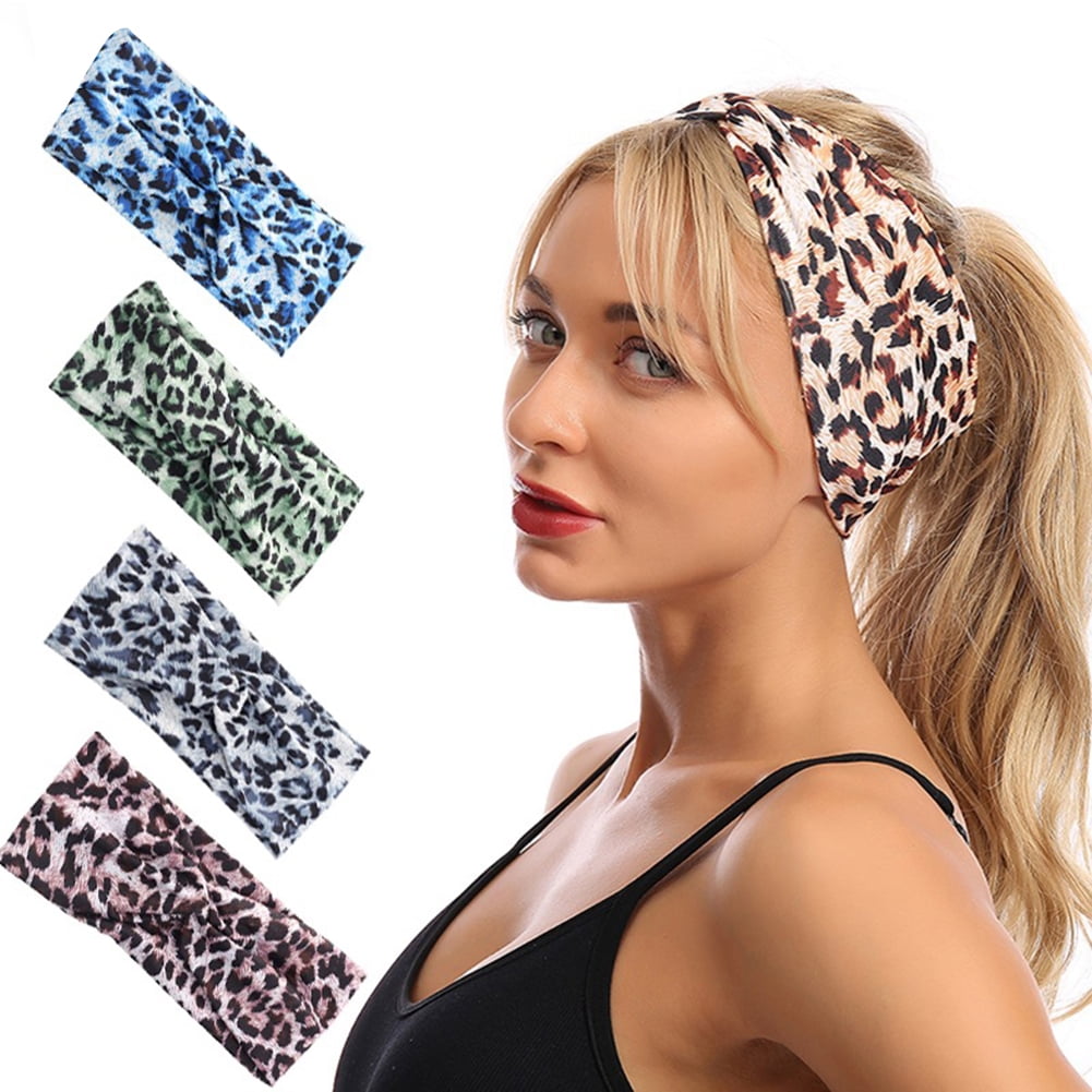 Ludlz Women Leopard Print Headband Boho Head Band Twist Headwraps ...